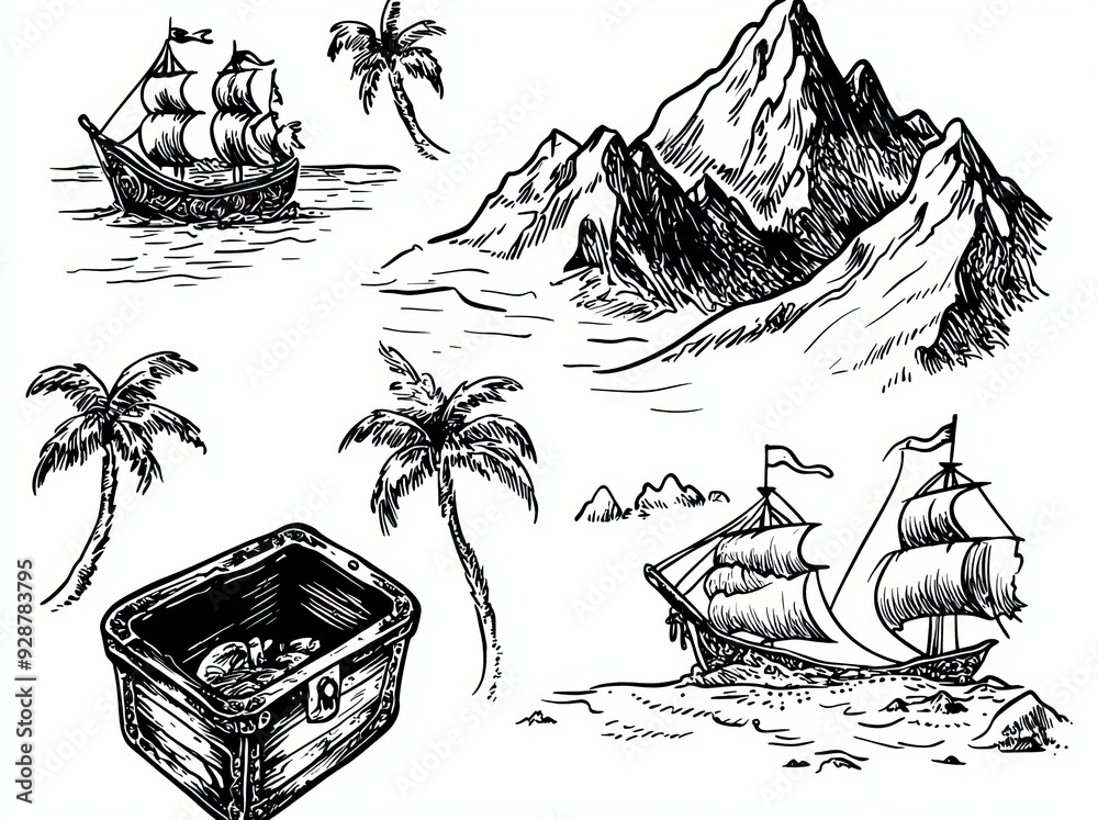 Set of adventure games for creating your own game. Selection of fantasy ...