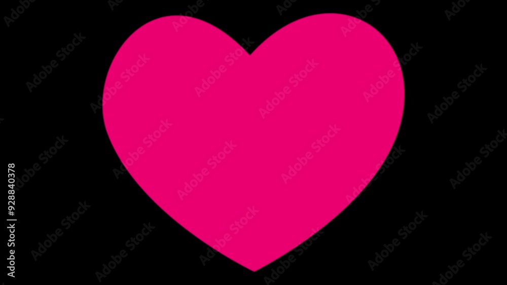 heart on black, Heartbeat animation 4k. Red heart beating on black ...