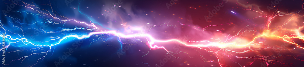 Electric lightning bolts vibrant energy on a black backdrop, Electric ...
