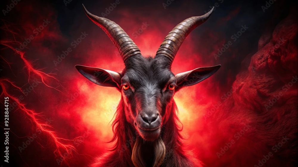 Evil satanic devil goat with dark red background , Evil, Goat, Satanic, Devil, Dark, Red ...