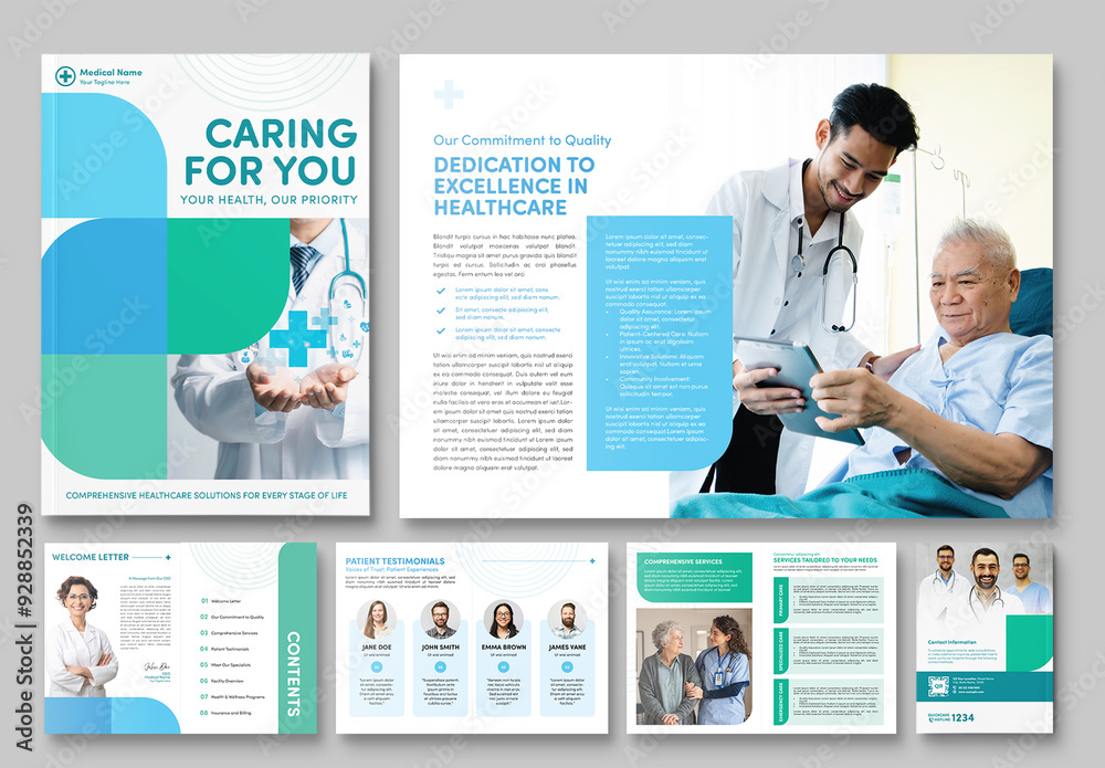 Medical Hospital Healthcare A5 Brochure Template Stock Template | Adobe ...