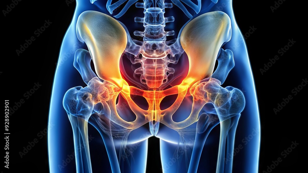 Detailed Mri Scan Of The Hip Joint Showcasing The Pelvis Femur And