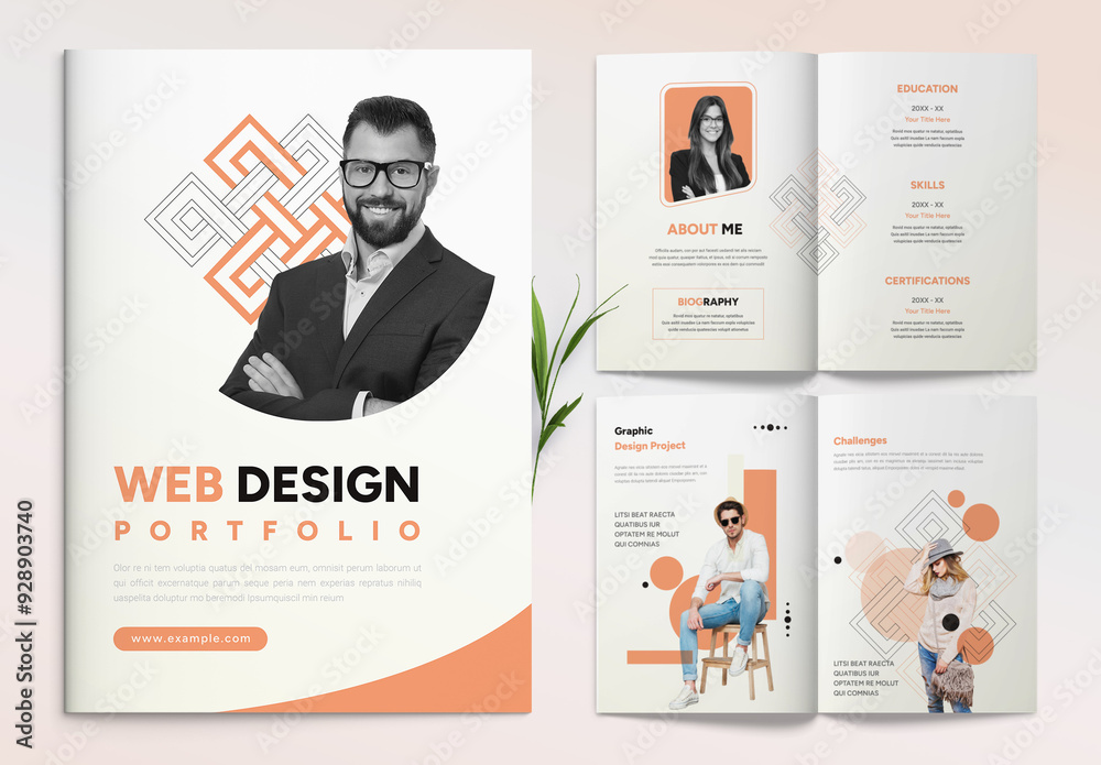 Web Design Portfolio Layout Stock Template | Adobe Stock