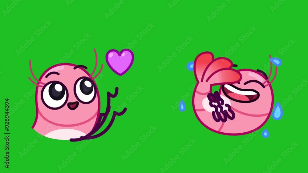 Sticker of Migo sending kisses and Migo sticker laughing and shedding ...