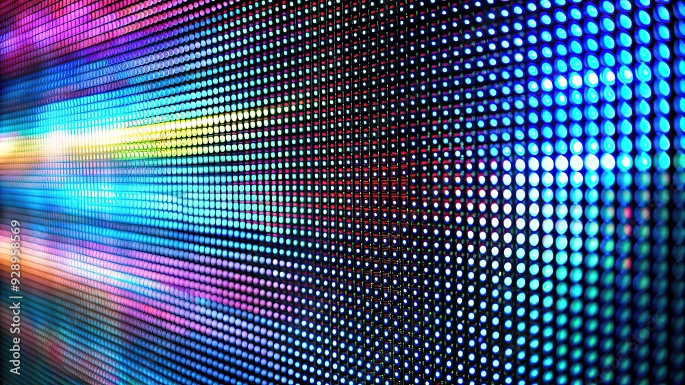 High-contrast close-up of a modern LCD screen's intricate texture ...