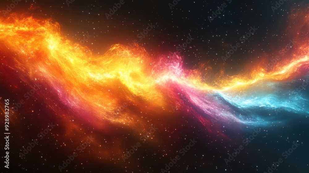 Abstract visualization of a sonic boom intersecting the electromagnetic ...