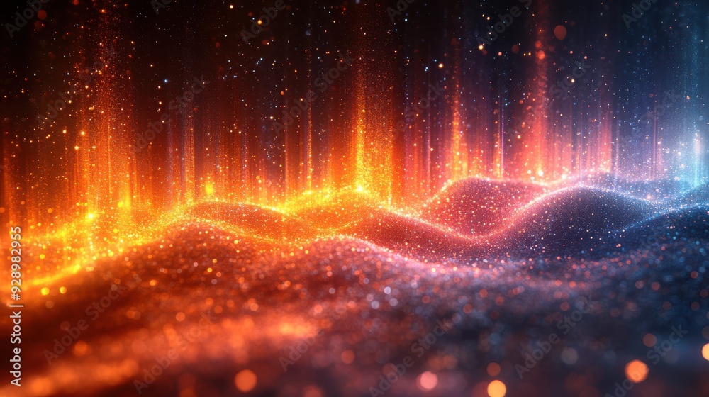 Abstract visualization of a sonic boom intersecting the electromagnetic ...