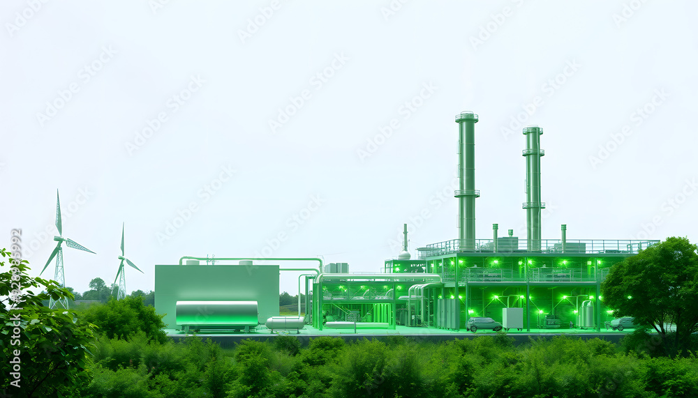 Green Hydrogen factory concept. Hydrogen production from renewable ...