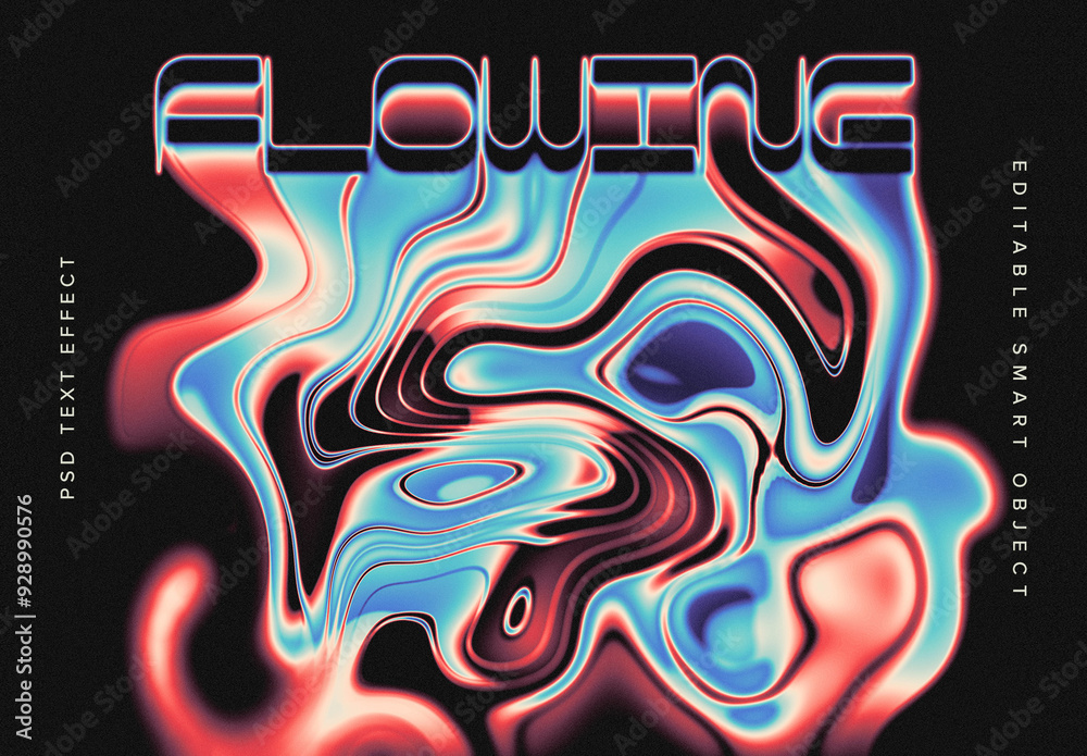 Colourful Melting Text Effect Mockup Stock Template | Adobe Stock