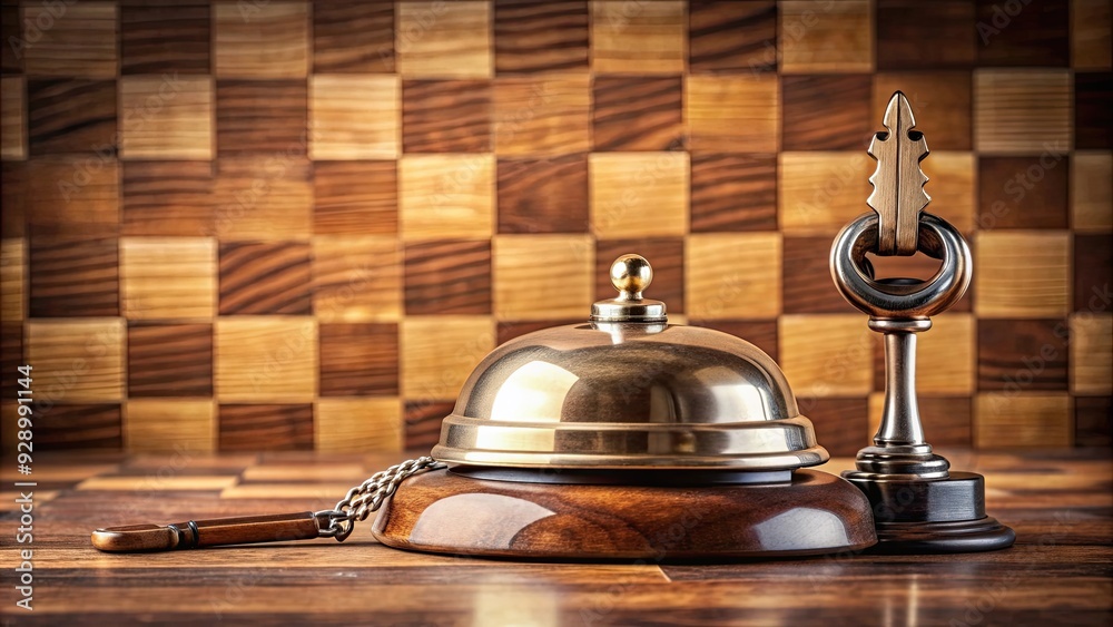 Vintage check-in sign with hotel bell and keys , vintage, check-in ...