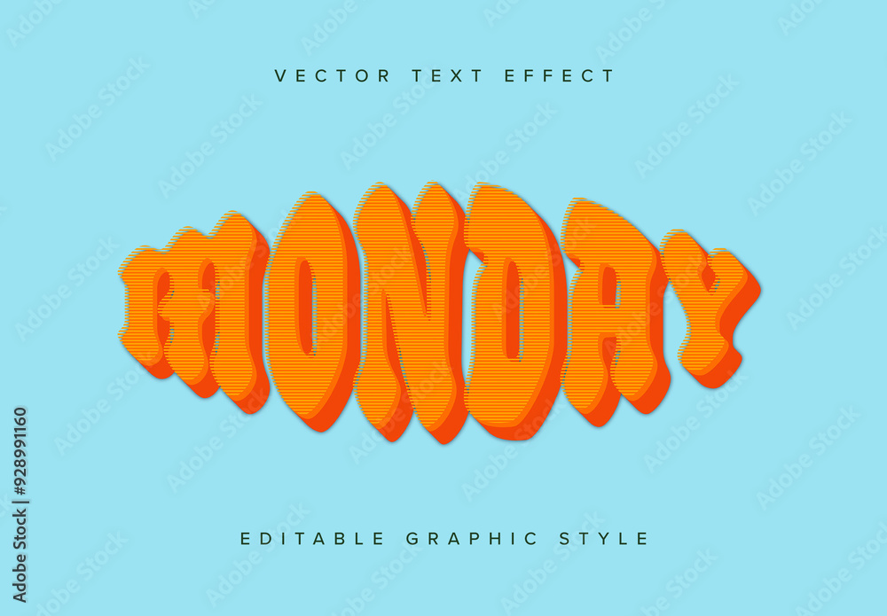 Orange Warped Text Effect Mockup Stock Template | Adobe Stock
