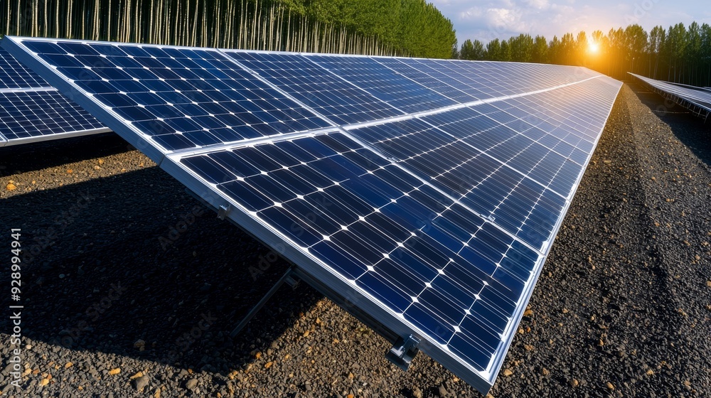 Minimalist solar panel surface showcasing geometric patterns ...