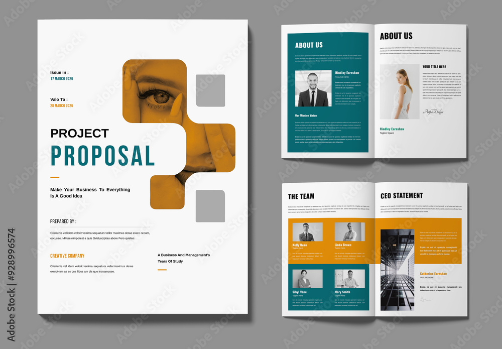 Project Proposal Template Design Layout Stock Template | Adobe Stock