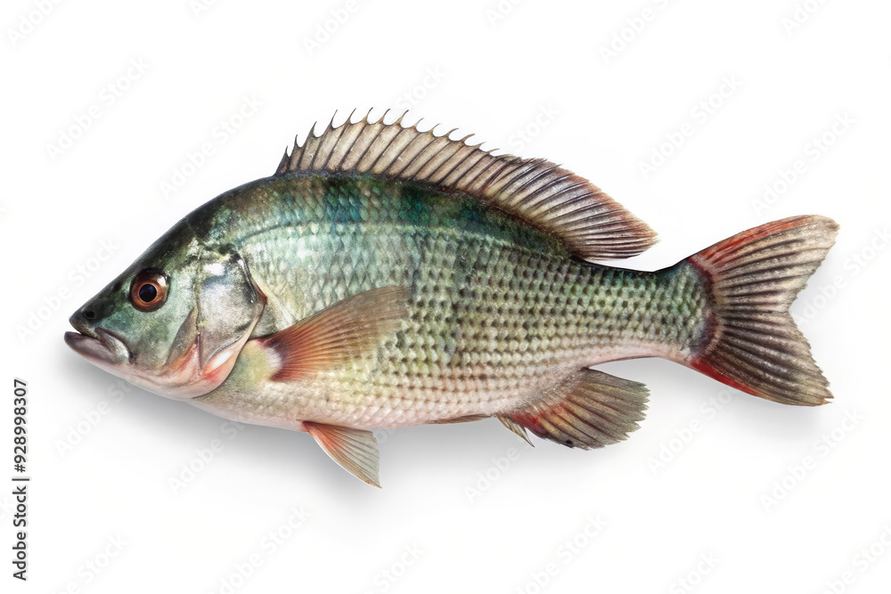 Fresh Tilapia Fish Isolated on White Background - A single tilapia fish ...