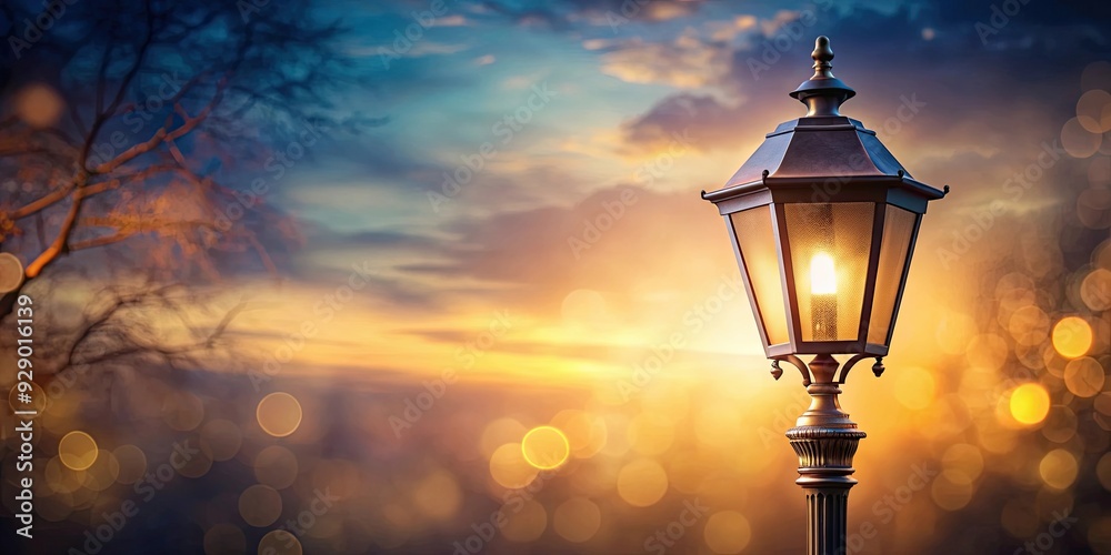Retro lamp post with glowing light on background, retro, vintage, lamp ...