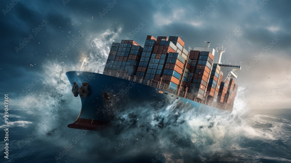 The cargo ship suffered an accident sinking into the sea. Neural ...