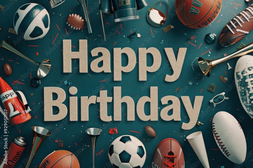 Sports-Themed Collage: A dynamic collage with photos of sports-themed ...