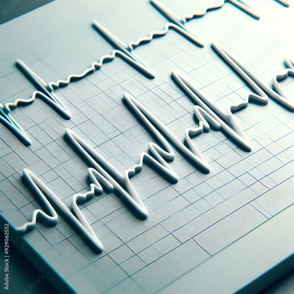 ภาพประกอบสต็อก Electrocardiogram (EKG) waveform: The realistic EKG ...