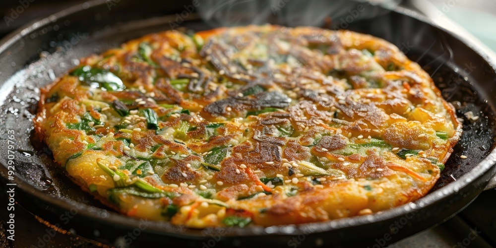 Korean Chive Pancake Buchujeon A traditional Korean pancake made with ...