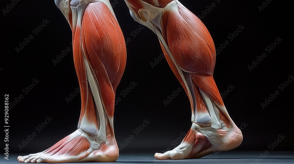 Detailed Visible Muscle Anatomy Map of the Thigh - Highlighting Muscle ...