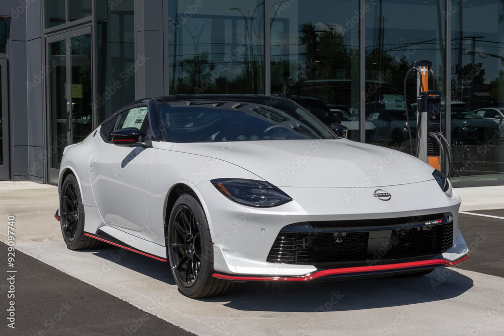 Nissan Z Nismo Sports Car display at a dealership. Nissan offers the Z ...