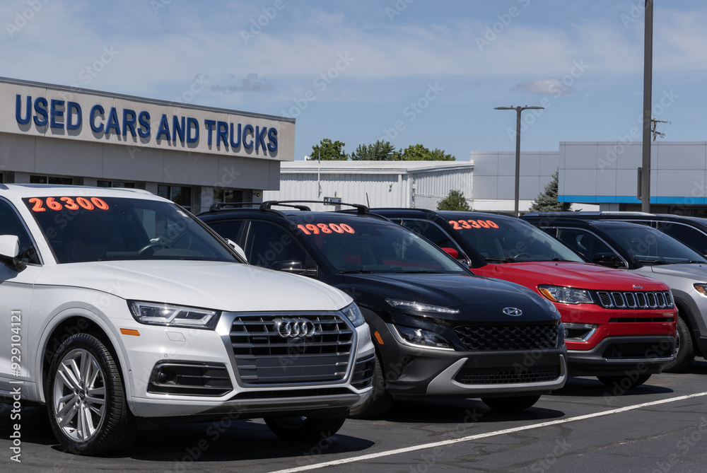 Used car display at a dealership. With pricing issues, used and ...