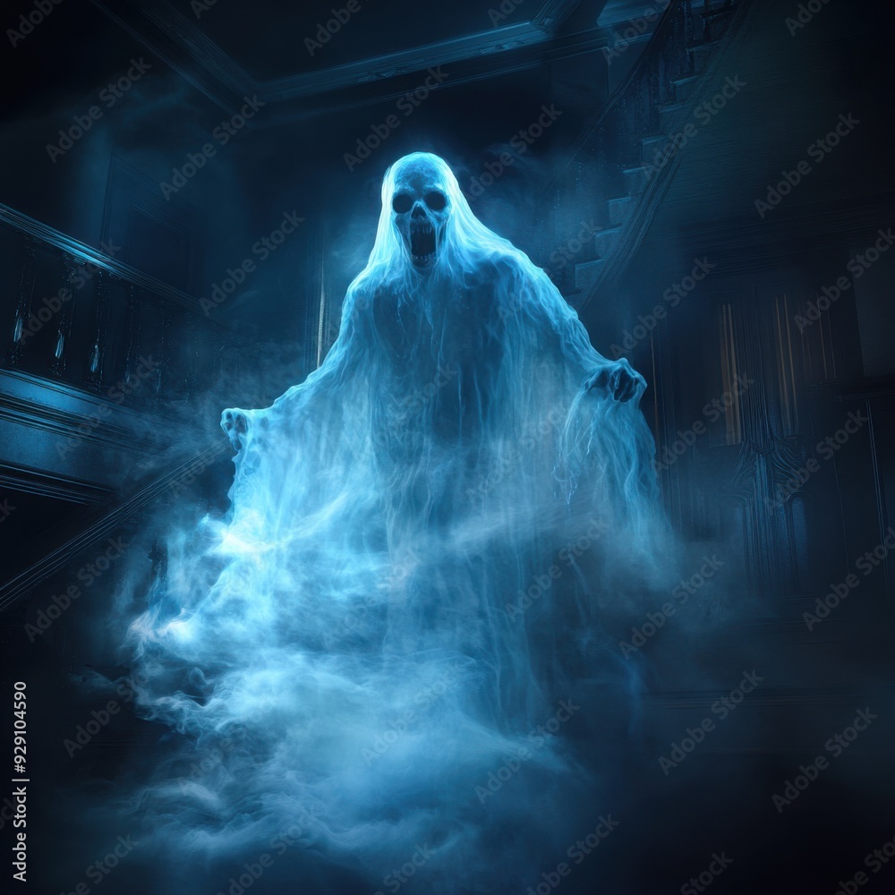 Apparition of a vengeful ghost with poltergeist powers, causing ...