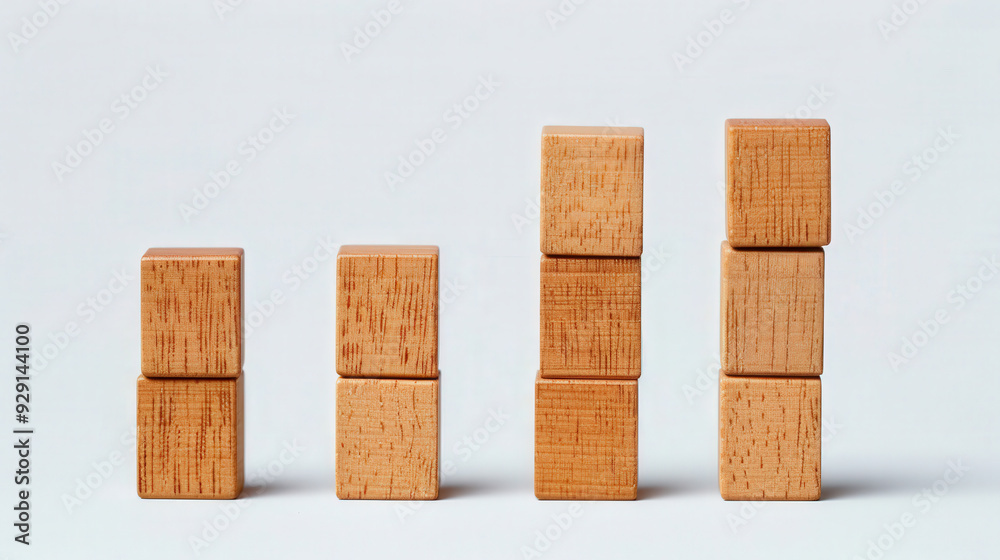 Wooden Blocks Time Series Graph, a visually appealing representation of ...