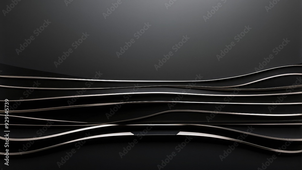 Black background with thin silver borders, sleek and sophisticated ...