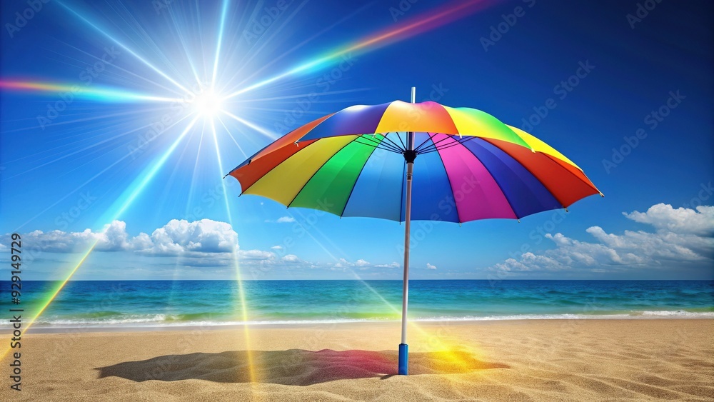 Spectrum of UV light shining on a beach umbrella, illustrating the ...