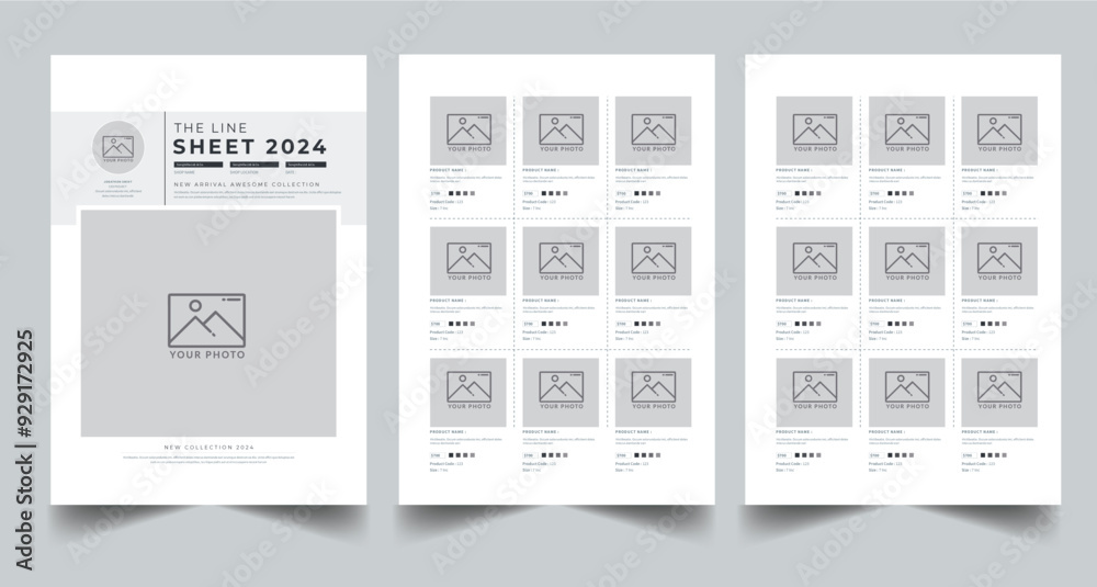 Product Line Sheet Template, Wholesale Template, Product Catalog Design ...