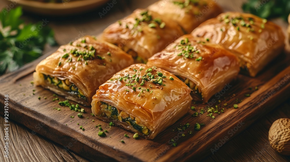 Dessert: Turkish Pistachio Wrap Baklava, Leziz Baklava, fistik sarma ...