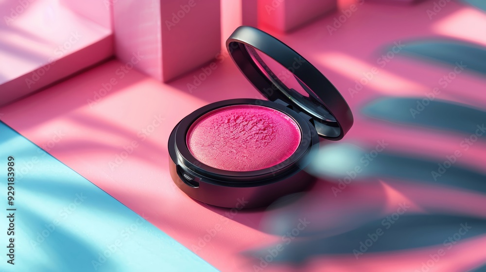 Vibrant and sophisticated blush in pristine packaging on a hygienic ...