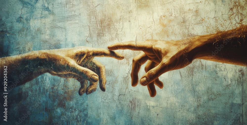 Foto de Modern or artistic interpretation of Michelangelo's "Creation ...