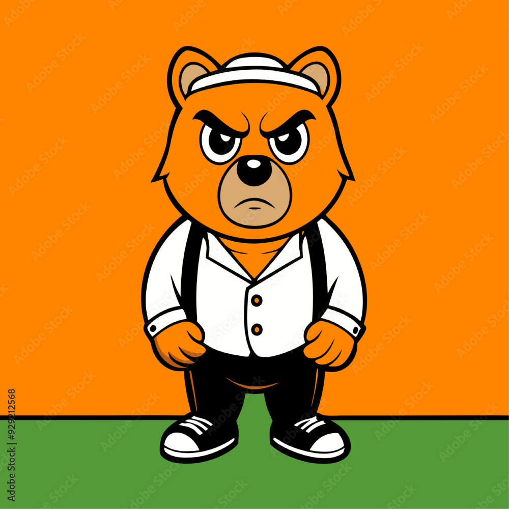 Grumpy Gus: A cartoon bear with attitude stands ready to rumble, his ...
