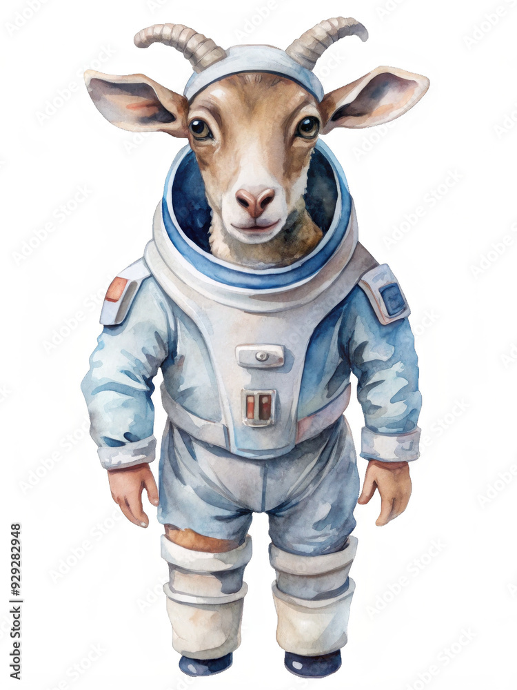 Adorable Goat Astronaut in Space Suit - A cute goat wearing an ...