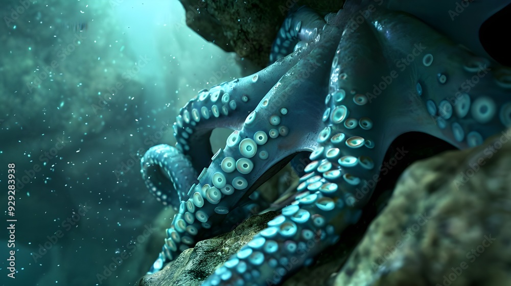 Deep Sea Enigma: A mesmerizing close-up of an octopus, its enigmatic ...