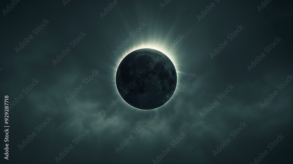 Solar Eclipse in a Veil of Clouds: A dramatic and ethereal image of a ...