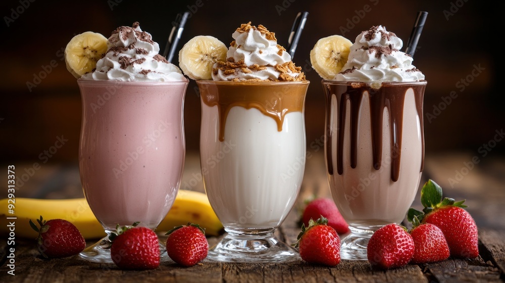 dairy shakes at the table There are three types of milkshakes ...