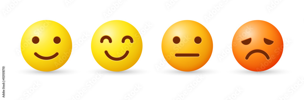 3d feedback emojis emoticons. smile, neutral, angry, emoji. emoticon ...