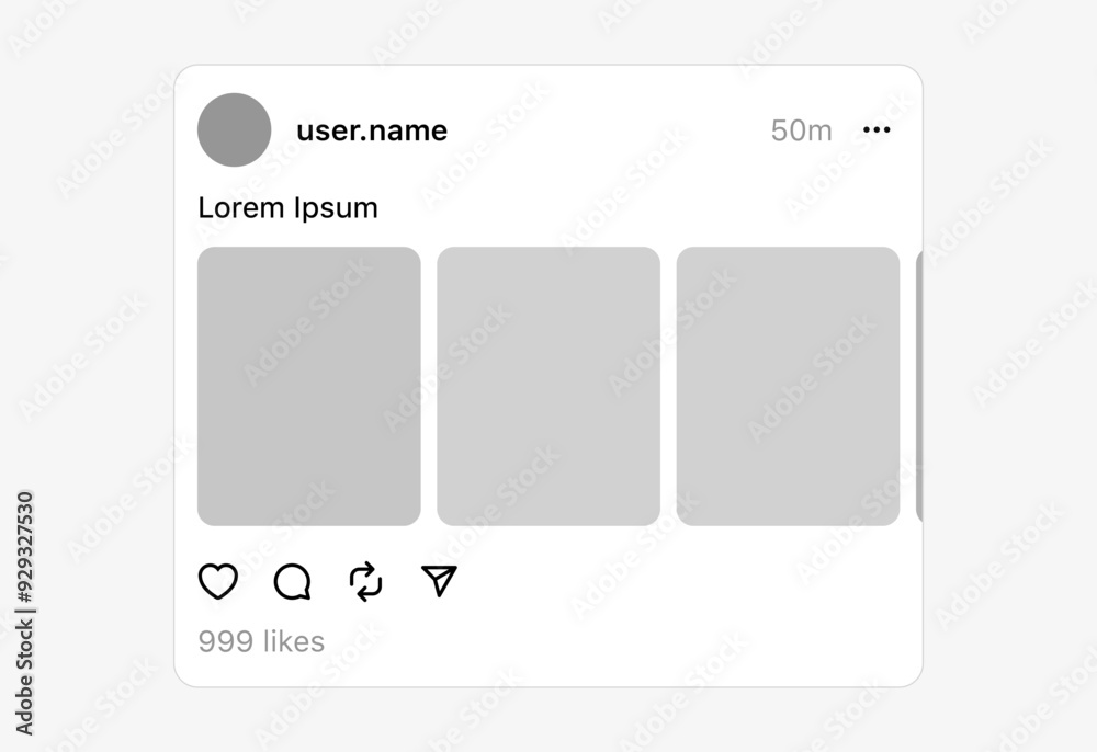social media post mockup vector. social media carousel post template ...