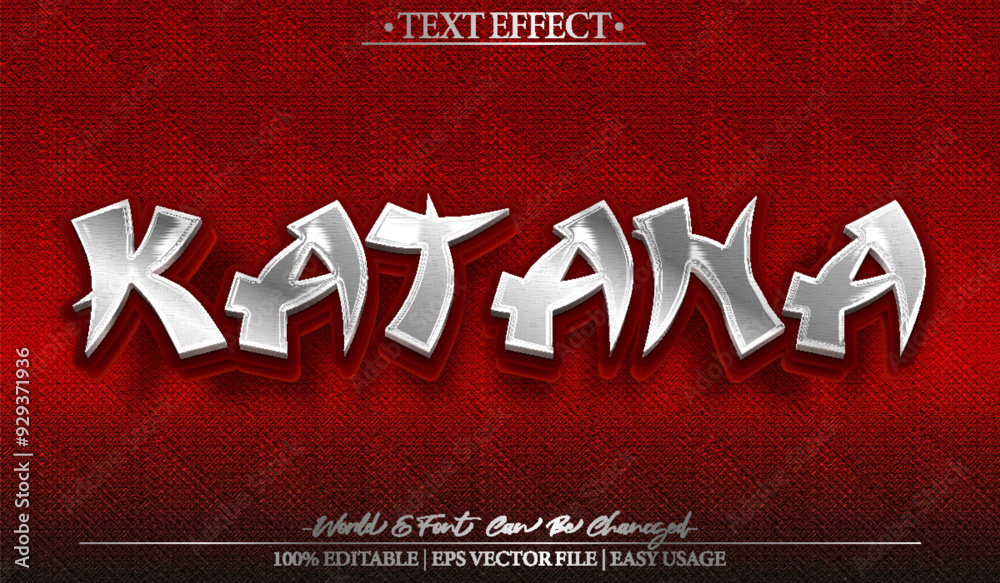 Katana Ninja Vector Text Effect Editable Alphabet Japanese Samurai ...