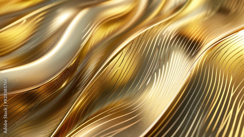 Abstract gold wave background with a luminous, metallic sheen ...