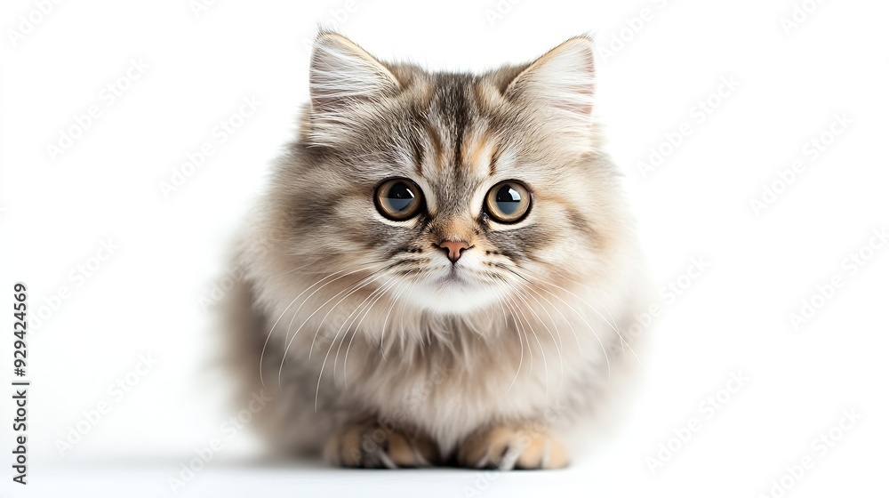 Persian longhair cat Felis silvestris catus is characterised by a round ...