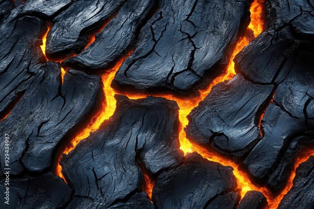 glowing embers texture closeup of charred wood with fiery veins rich ...