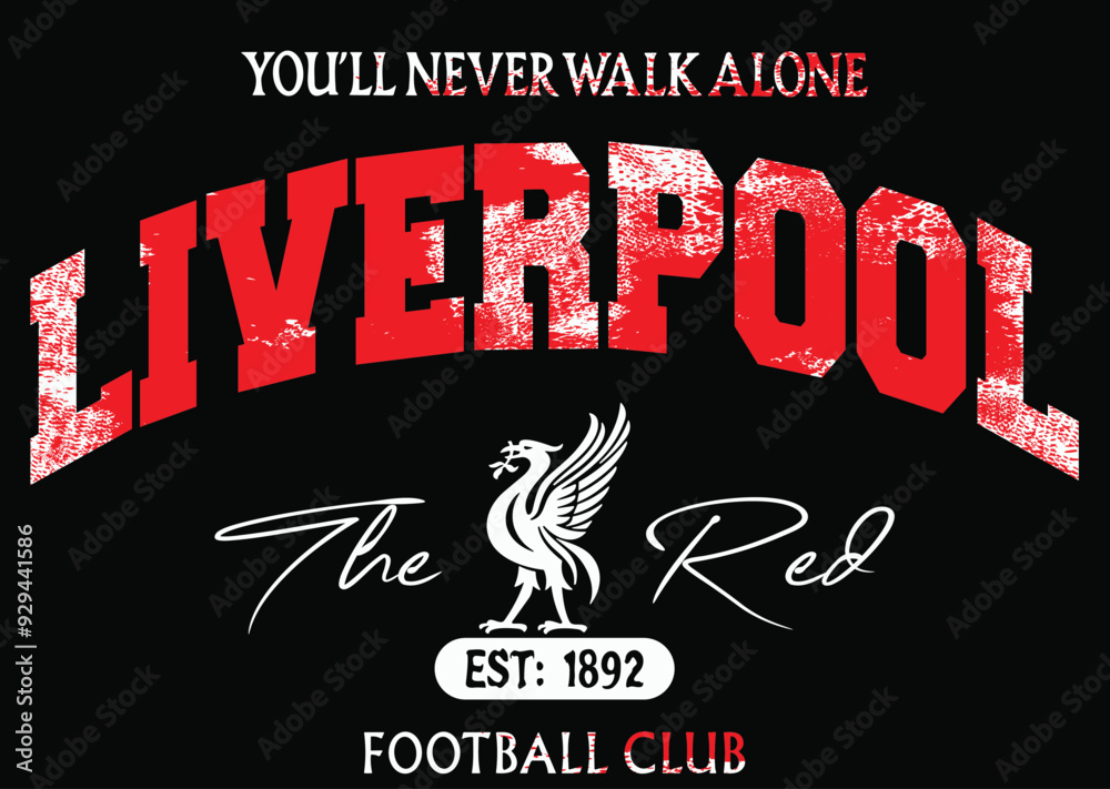 Liverpool typography graphic design grunge, clubs premier league logo ...