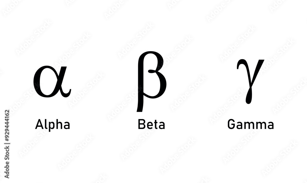 Alpha beta gamma letter icon symbol. Stock Vector | Adobe Stock