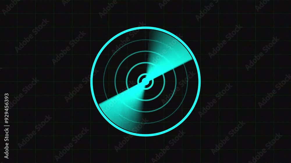 Technology Hud radar screen pink color animation ,on the black ...