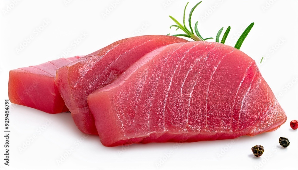 raw tuna steak isolated red sea fish fillet fresh tuna filet seafood ...