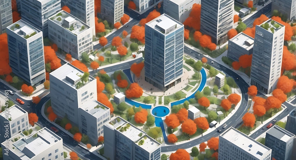 Ilustração do Stock: A detailed, technical blueprint showcasing urban ...